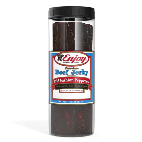 Enjoy Beef Jerky Old Fashion Peppered Jar 20 Oz Pack Of 1