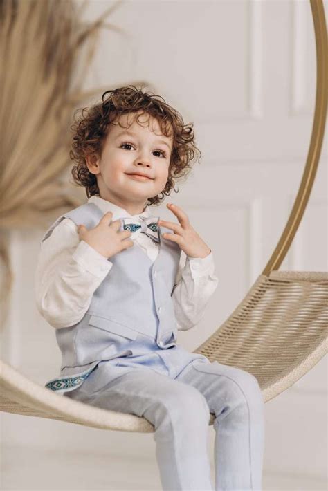 Lininis Krikšto Kostiumas Su Liemene Lietuviška Prekė