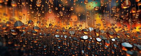 premium ai image symphony of raindrops falling on a glass surface