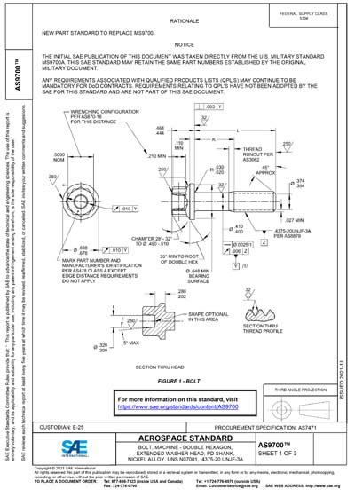 Sae As 9700 2021 Bolt Machine Double Hexagon Extended Washer Head