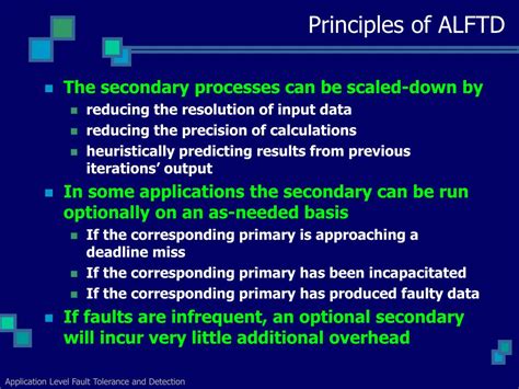 Ppt Application Level Fault Tolerance And Detection Powerpoint
