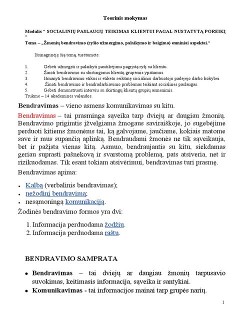 1 Bendravimo Samprata Moodle Pdf