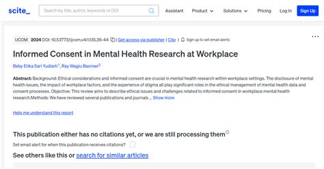 Informed Consent In Mental Health Research At Workplace