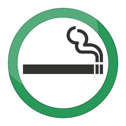 Green Symbol Of Smoking Zone Icon Pictogram Granted Smoke Smoking