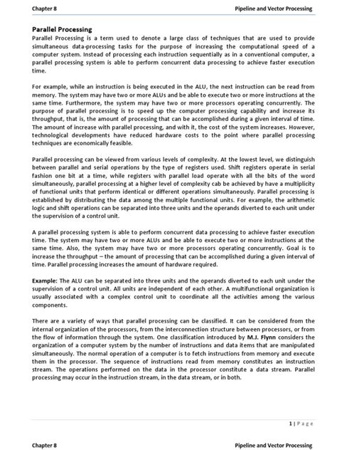 Chapter 08 Pipeline And Vector Processing Pdf Parallel Computing Central Processing Unit