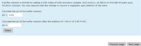 solved a buffer solution is formed by adding 0 150 moles of