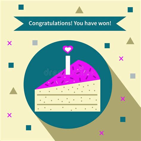 Cake For Winner Stock Vector Illustration Of Flat Birthday 78017334