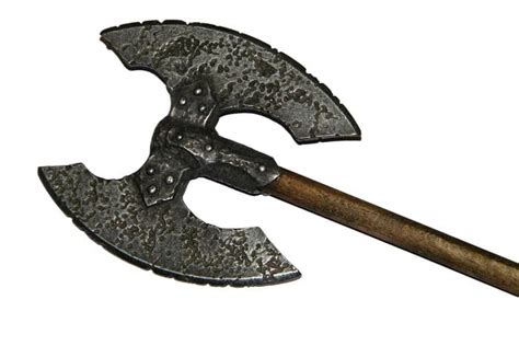 Dwustronny Topór Bitewny średniowieczna Broń Drzewcowa Stylowy Dwór