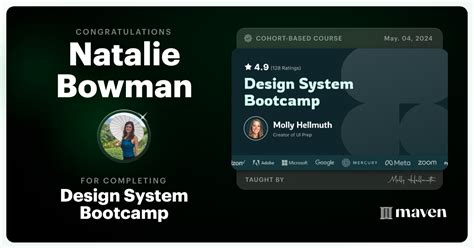 Certificate Of Completion For Design System Bootcamp