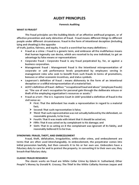 Chapter 2 Audit Principles Pdf Fraud Theft