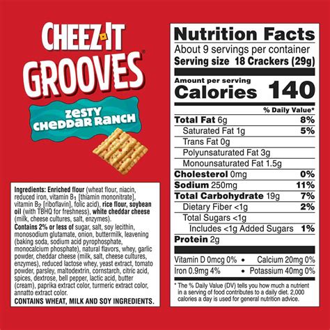 Cheez It Grooves Zesty Cheddar Ranch Cheese Crackers Shop Crackers