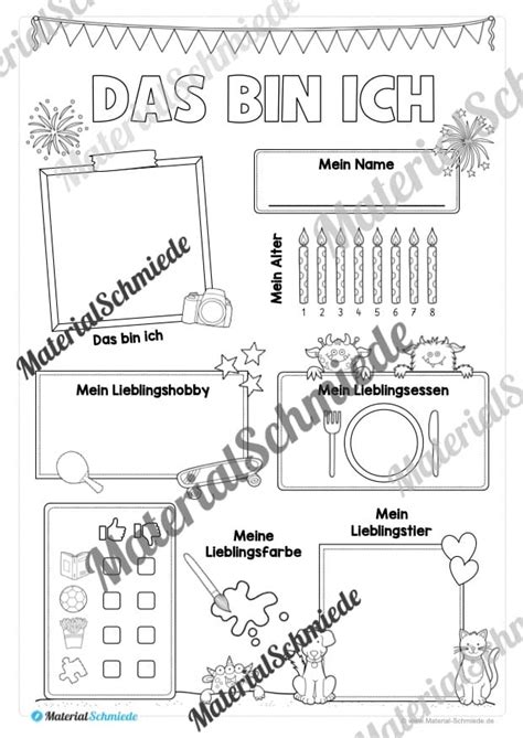 Steckbrief Das Bin Ich 1 Klasse Einschulung