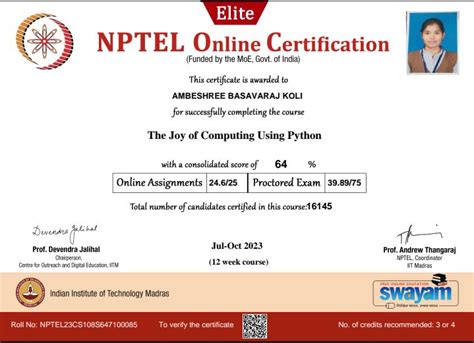 Ambeshree Koli On Linkedin Nptel Pythonprogramming