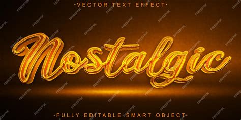Premium Vector | Orange Shiny Nostalgic Vector Fully Editable Smart Object Text Effect