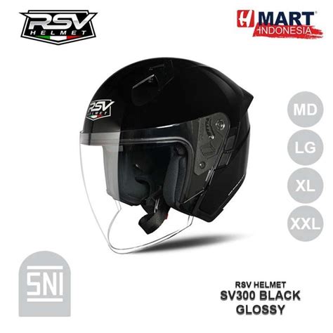 Promo Rsv Helmet Helm Rsv Sv300 Black Glossy Helm Motor Half Face