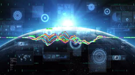 Data Visualization Animation Over Earth With Various Graphs And Charts