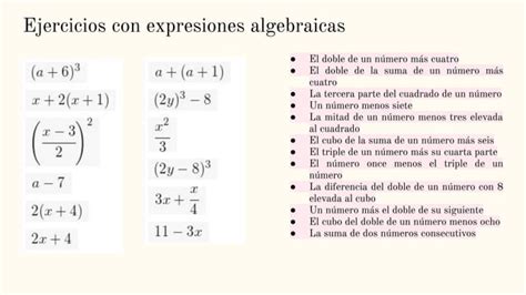 Ejercicios Con Expresiones Algebraicas Pdf