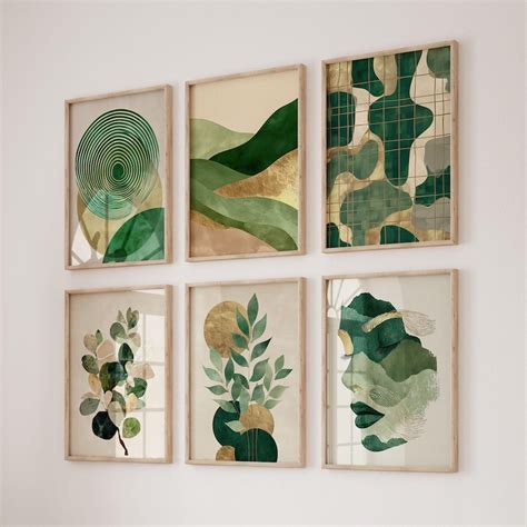 60 Modern Boho Wall Art Prints Digital Download Gallery Set
