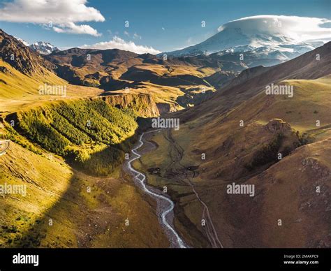 The Clouds Descended On The Tops Of The Caucasian Mountains In The
