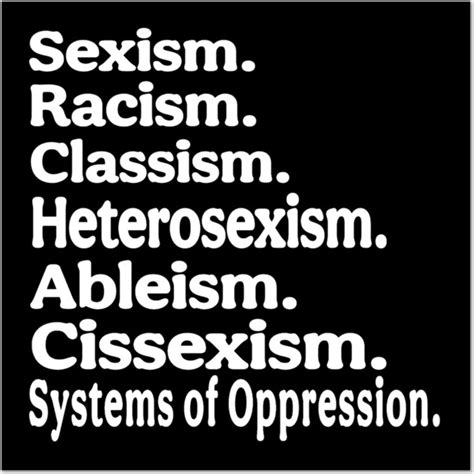 Sexism Racism Classism Heterosexism Ableism Cissexism Systems Of