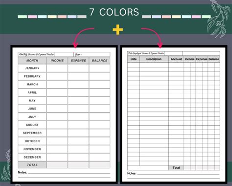 Self Employed Income And Expense Tracker Monthly Income And Expense Tracker Printable Self
