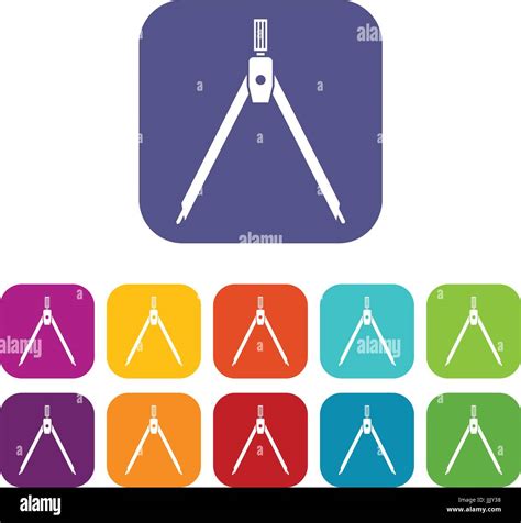 Drawing Compass Icons Set Stock Vector Image And Art Alamy