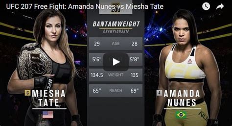 Amanda Nunes Vs Miesha Tate Full Fight Video Mmanuts