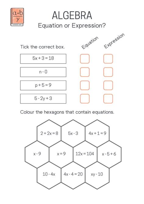 Equation Or Expressions Worksheets Basic Math Math Tricks Math