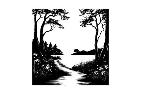 Forest Path Clipart Silhouette Graphic By T Shirt Biz · Creative Fabrica