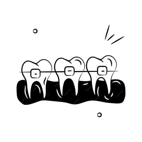 Dental Braces To Align An Straighten Teeth Teeth Braces Vector Design