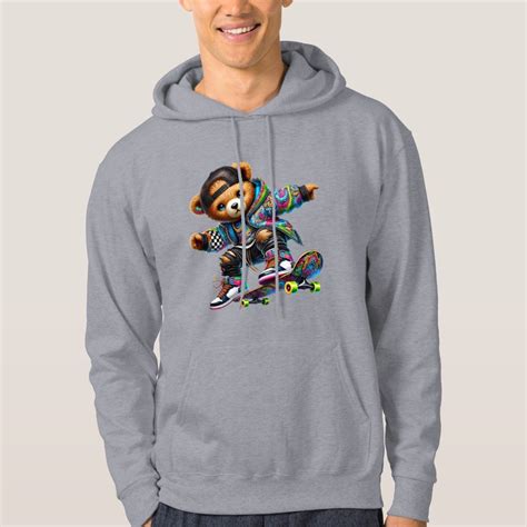 Cool Skateboarding Teddy Sweatshirt Zazzle Graphic Hoodies