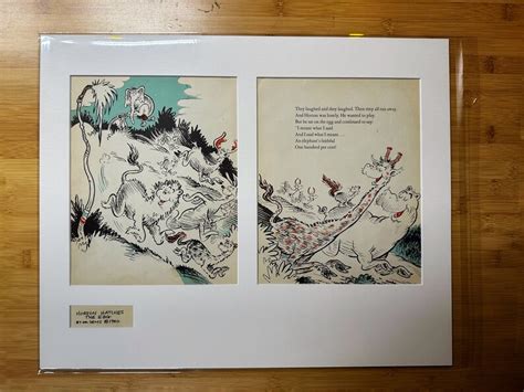 First Edition Dr Seuss Horton Book Art Original Prints With Mat