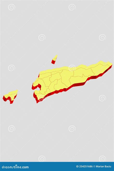 Illustration And 3d Vector Of The Map Of East Timor Stock Vector