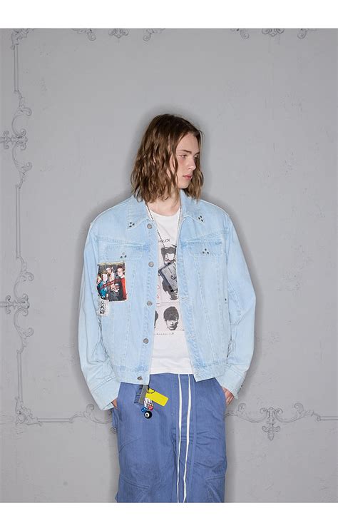 Deconstructed Pattern Denim Jacket Ultimus