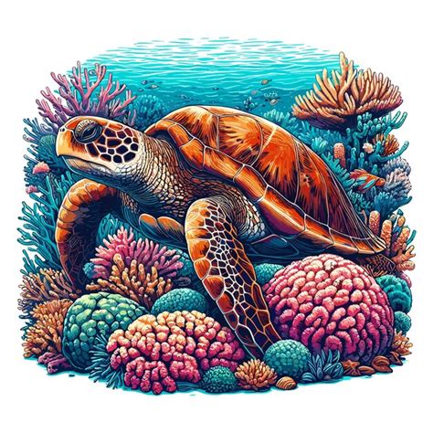 Premium Vector Cute Turtle Vector Cartoon Illustration