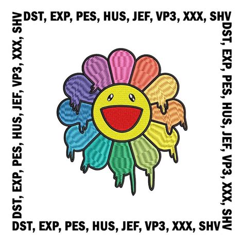 Rainbow Flower Smile Etsy