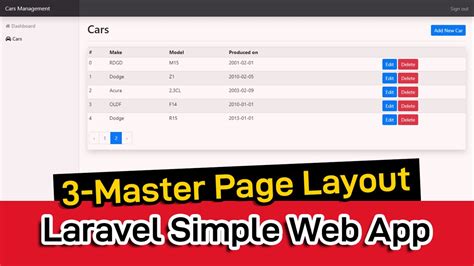 How To Create A Simple Laravel Application Part Master Page Layout YouTube