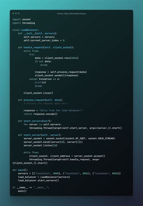 Python Loadbalancing Networking Serveroptimization Pythoncode
