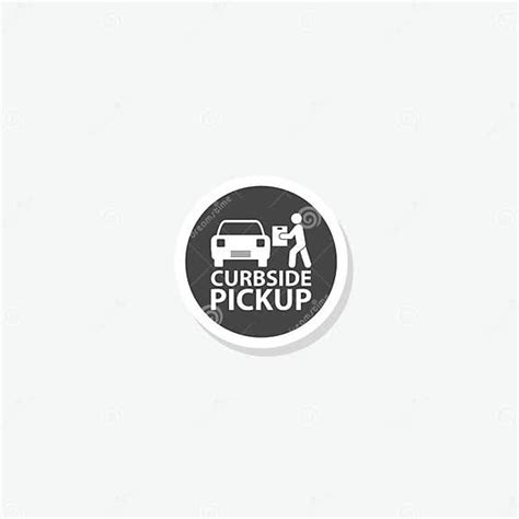 Curbside Pickup Sticker Icon Isolated On White Stock Vector