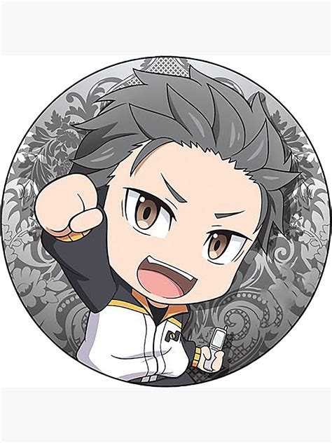 Re Zero Subaru Natsuki Chibi Poster By Martineden146 Redbubble