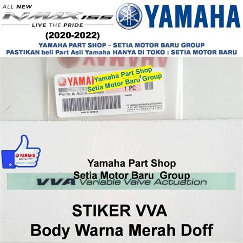 Stiker Emblem Logo Vva Variable Valve Actuation All New Nmax N Max Body Warna Merah Doff Asli