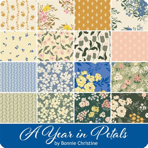 A Year In Petals Fat Quarter Bundle Bonnie Christine For Art Gallery