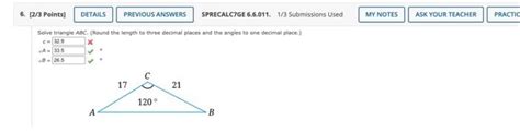 Solved My Notes Ask Your Teacher Practic 6 [2 3 Points