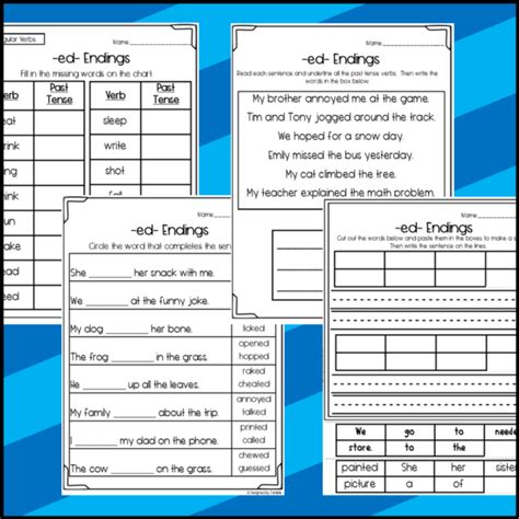 Ed Endings Worksheets Made By Teachers
