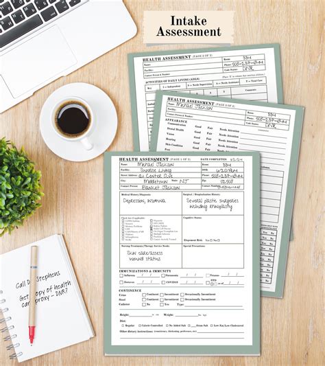 Editable Assisted Living Intake Forms Nursing Home Resident Assessment
