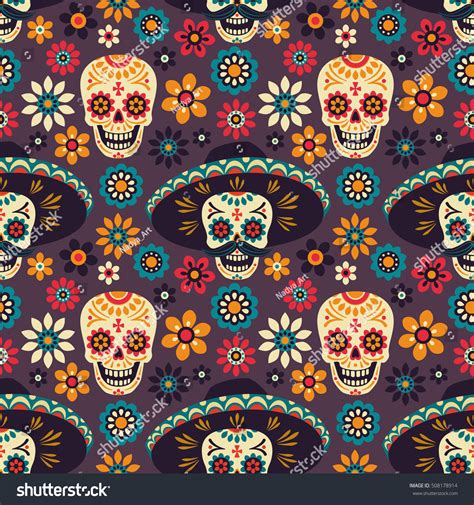 Sugar Skull Background Pattern