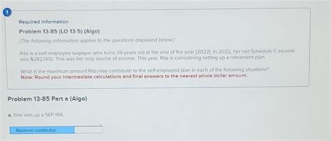 Solved Required Information Problem 13 85 Lo 13 5 Algo