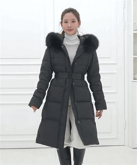 로엠 로엠 X 이나연 덕 55 벨티드 롱다운2colorsrmjdd4vr03 롱패딩 오리털패딩 벨트 패딩 위시버킷