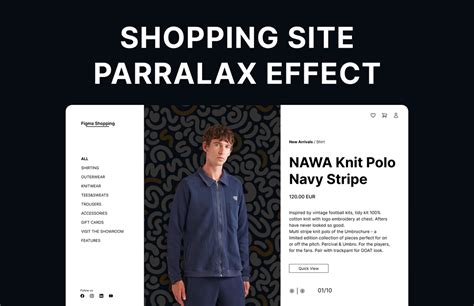 shopping website prototype with parralax effect figma