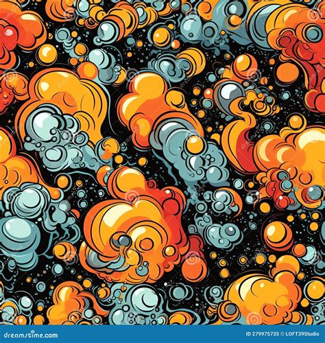 Generative Ai Comic Bubble Seamless Pattern Stock Illustration